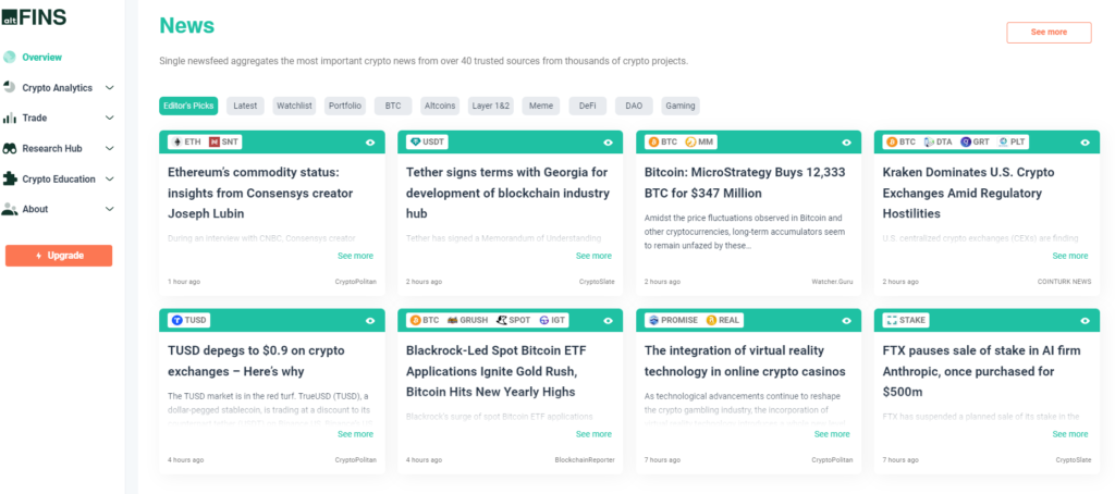 altFINS Launches DEX Aggregator and Complete Platform Redesign - altFINS